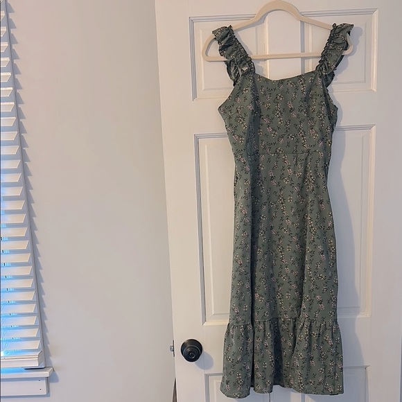 SHEIN | Dresses | Unity Ditsy Floral Print Ruffle Trim Split Thigh ...